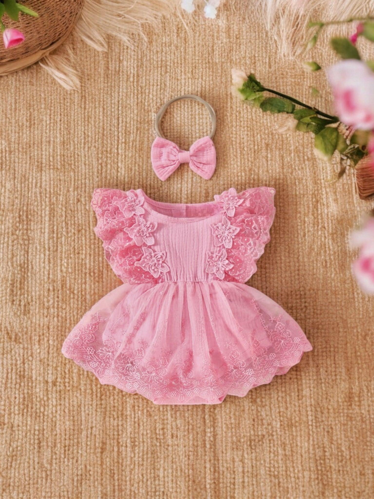 Rose Lace Dress – Little Giggles