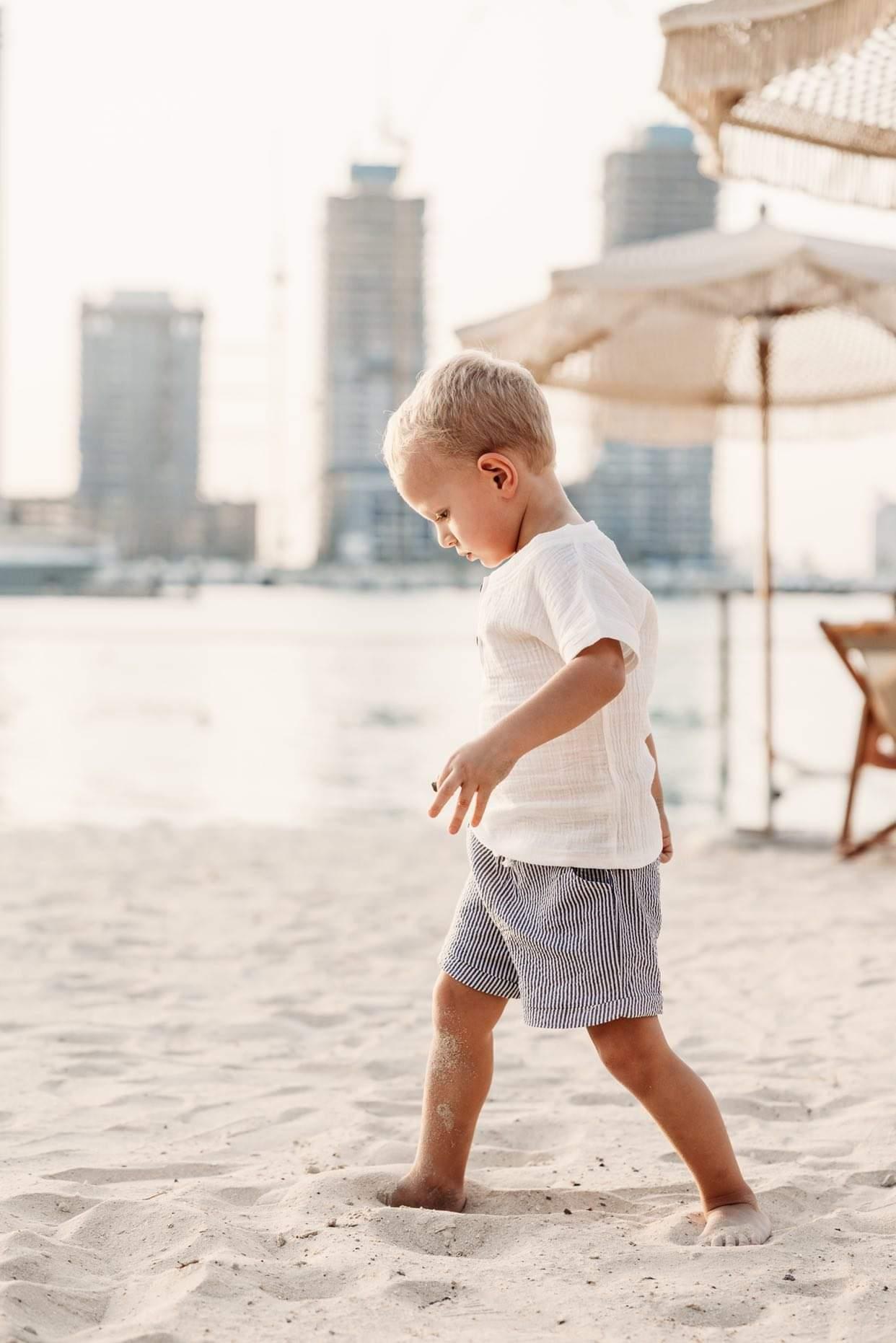 Stripey Short Set | Toddler's Cotton Outfit | Little Giggles UAE